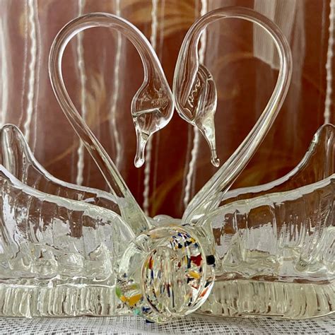 Glass Swan Etsy