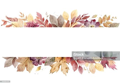 밝은 가을 단풍이 있는 수채화 벡터 배너 디자인 인사말 카드 청첩장 추수 감사절 인쇄 가능 가정 장식에 적합합니다 손으로 그린 그림입니다 추수감사절에 대한 스톡 벡터 아트