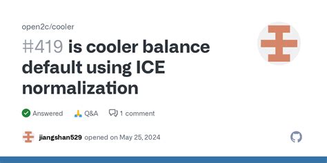 Is Cooler Balance Default Using Ice Normalization Open C Cooler