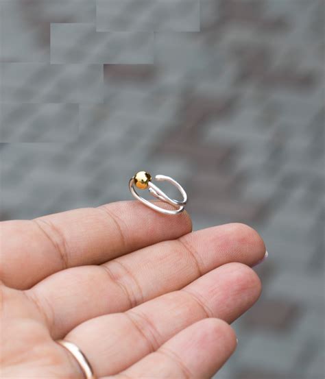 Fake Labia Piercing With Gold Bead Vagina Clip Simple Non Etsy