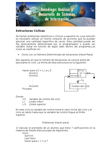 Estructuras Cíclicas I Pdf Algoritmos Programa De Computadora