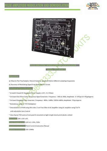Pulse Amplitude Modulation And Demodulation Optional Model Name Number Bpam 33 At ₹ 2300