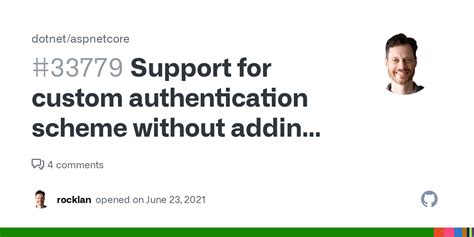 Support For Custom Authentication Scheme Without Adding Data Protection · Issue 33779 · Dotnet
