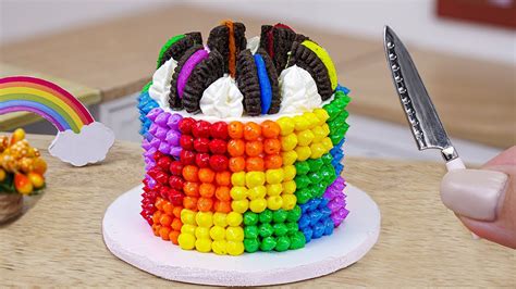 Wonderful Miniature Rainbow Chocolate Cake Decorating Recipes 🌈 Rainbow