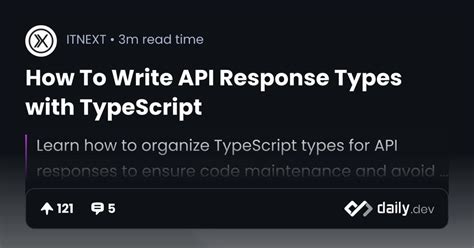 How To Write Api Response Types With Typescript Rdevto