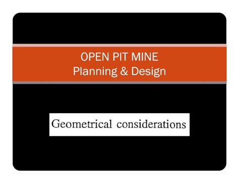 PDF Open Pit Mine Geometry Considerations DOKUMEN TIPS