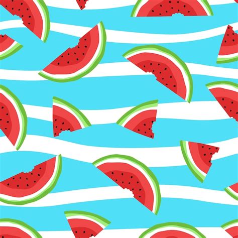 Premium Vector Watermelon Slices Vector Pattern