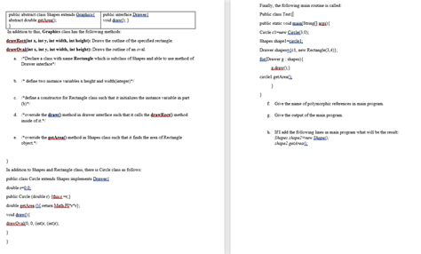 solved public abstract class shapes extends graphics