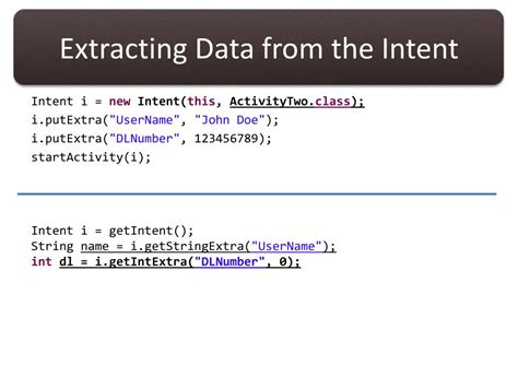 Ppt Passing Data Between Activities Powerpoint Presentation Free
