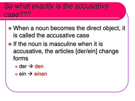 Ppt Definite And Indefinite Articles In The Nominative And The Accusative