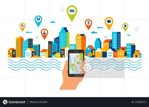 Best Mobile Navigation App Illustration Download In Png And Vector Format