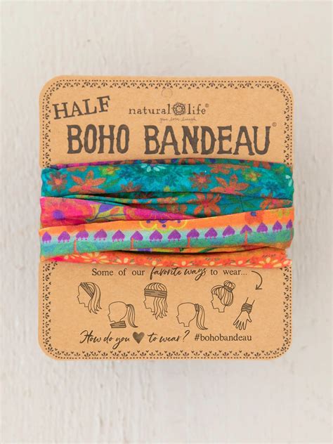 Half Boho Bandeau® Headband Pink Patchwork Natural Life
