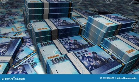 Taiwan Taiwanese Dollar 1000 Twd Banknote Money 3d Illustration Stock