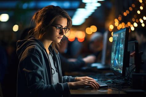 Premium Ai Image Portrait Of A Programmer In The Modern Computer World