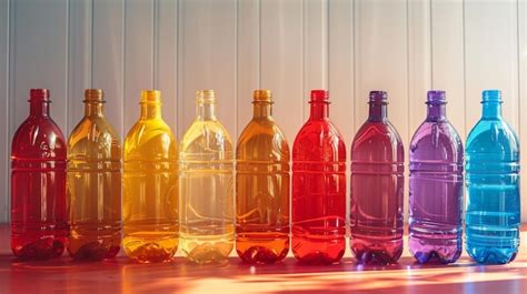 Premium Photo Manycolored Reusable Plastic Bottles Concept Ecology