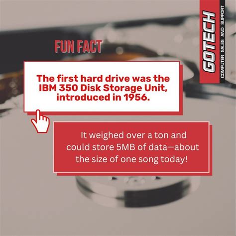 Gotech Networking Solutions On Linkedin Did You Know The First Hard Drive Was The Ibm 350