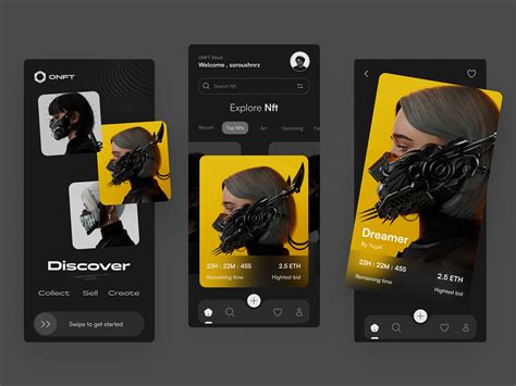 NFT Marketplace Mobile App Dark Version On Behance
