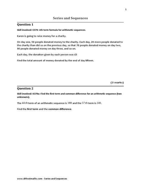 Series And Sequences Pdf Summation Arithmetic