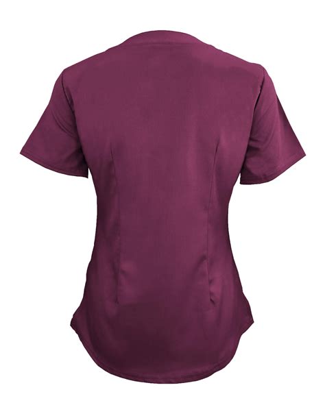 Burgundy Ultra Soft Stretch Drop Neck 2 Pocket Scrub Top Natural Uniforms