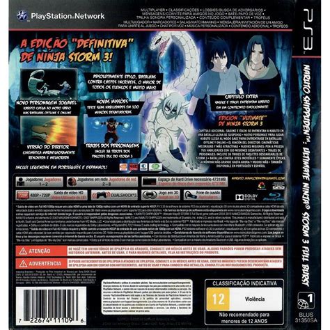 Naruto Shippuden Ultimate Ninja Storm 3 Full Burst Ps3 #3 (Com Detalhe ...