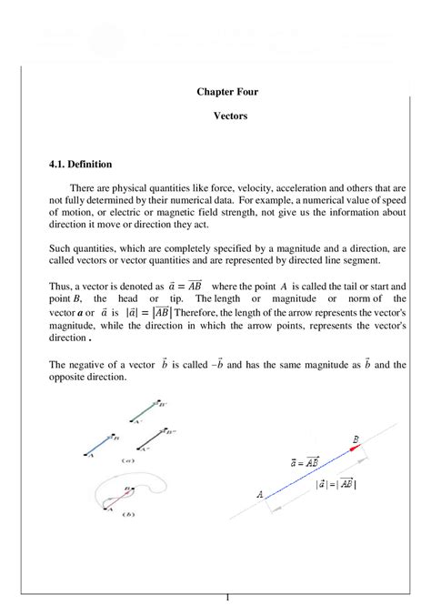 Vectors Analysis And Application Docsity