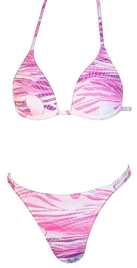 Elemar Push Up Bikini Push Up Bikini Bademode B Cup Rosa Weiß Mit Schale