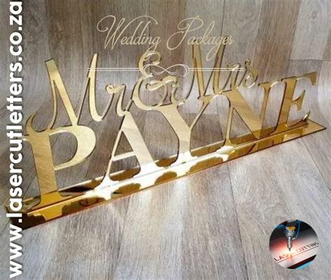 Wedding Table Name Sign Mirror Gold Or Silver Names Gold Acrylic