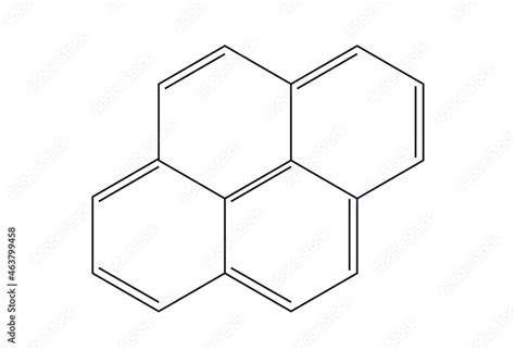 Chemical Structure Of Pyrene Molecule Molecular Formula Of Pyrene Compound Stock Vector