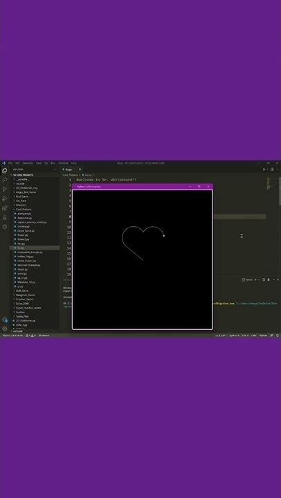 Shorts Python I Love You In Heart Shape Message Using Python Turtle Module Youtube