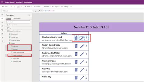 customize a gallery control and show hide forms based on selection