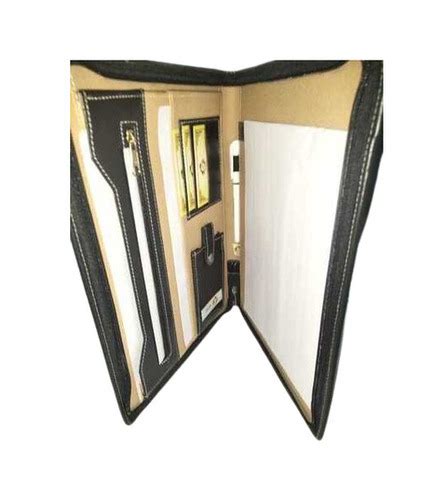 A4 Size Leather File Folder Jute And Leather Tear Resistant Portable