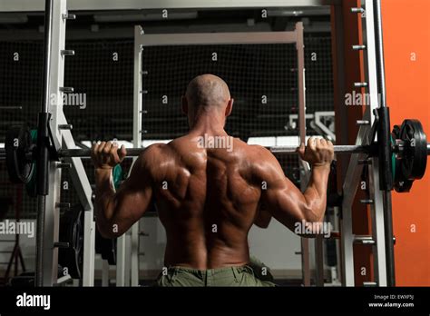 Mature Man Doing Shoulder Exercises In The Gym Stock Photo Alamy