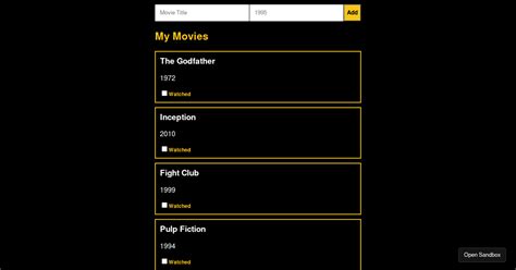 React State Management Movies List Codesandbox