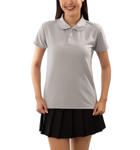 Young Woman In Grey Polo Shirt Mockup Cutout Png File 12487188 Png