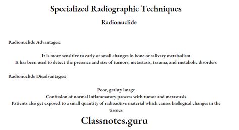 Specialized Radiographic Techniques Notes Class Notes