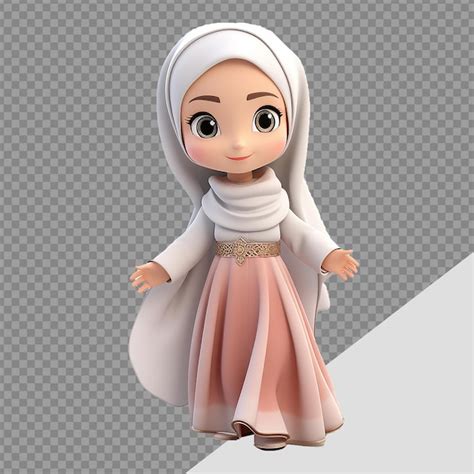Premium PSD Muslim Girl Png Isolated On Transparent Background