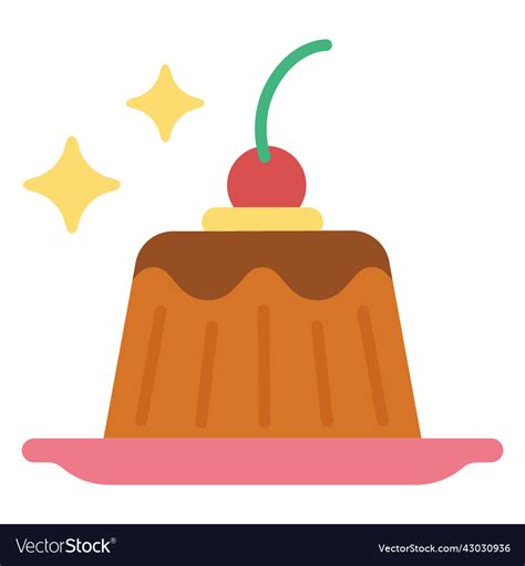 Flan Flat Royalty Free Vector Image Vectorstock