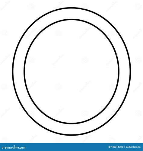 Omicron Greek Symbol Small Letter Lowercase Font Icon Outline Black Color Vector Illustration