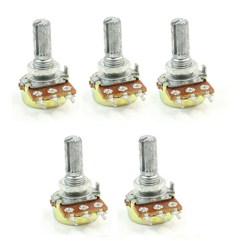 5pcs Wh148 Potentiometer 1k 2k 5k 10k 20k 50k 100k 500k 1m 3pin 20mm Shaft Linear Taper Rotary