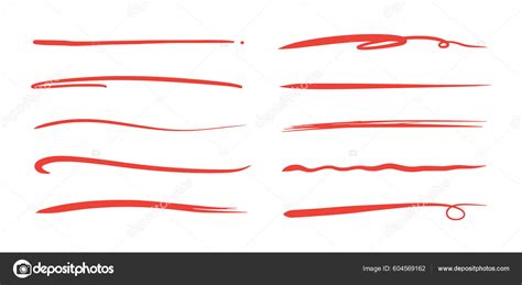 Red Brush Stroke Underline Marker Pen Highlight Stroke Vector Swoosh Stock Vector By ©polina