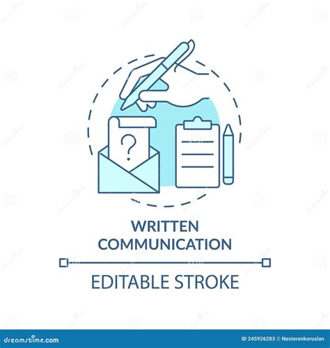 Written Communication Turquoise Concept Icon Stock Vector Illustration Of Write Line 245926283