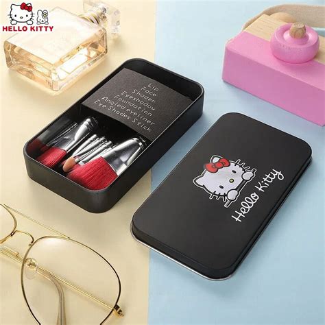 Hello Kitty Makeup Brush Set With Box 7pcs Set Kawaii Sanrio Y2k