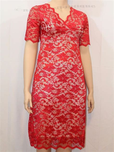 Plus Size Sexy Cocktail Red Lace Midi Dress Dress Xl Xxl Ebay