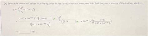 solved 4 substitute numerical values into the equation in