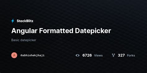 Angular Formatted Datepicker Stackblitz