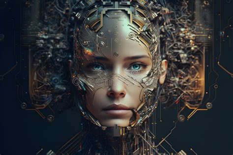 A Woman Embodying Artificial Intelligence Generative Al Stock
