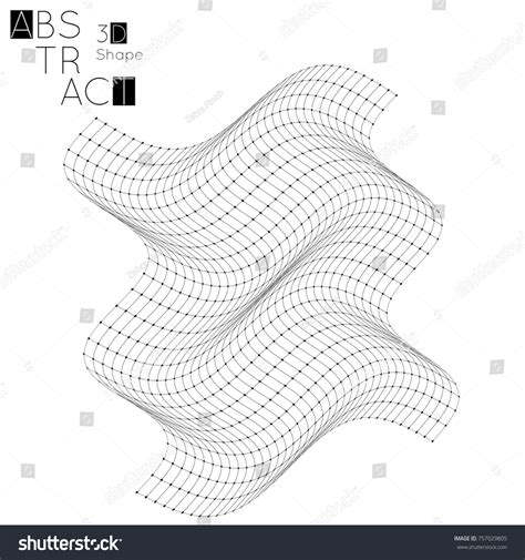 Abstract 3d Wireframe Geometric Shape Isolated Stock Vector Royalty Free 757029805 Shutterstock