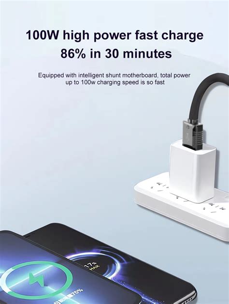 Hoco U118 สายชาร์จเร็ว หัวหมุนได้ 180 องศา ความหนาพิเศษ 5 8 มม Type C 100w Pd 27w Ios 2 4a