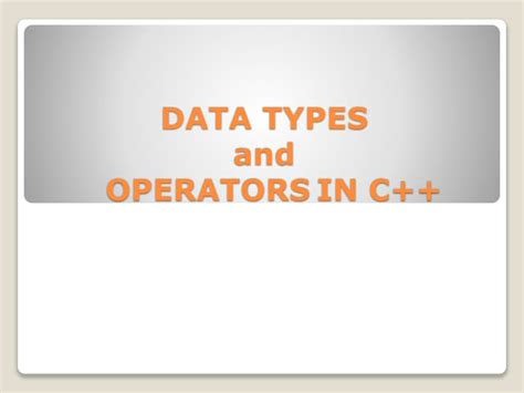 chapter 2 datatypes and operators pptx programming languages