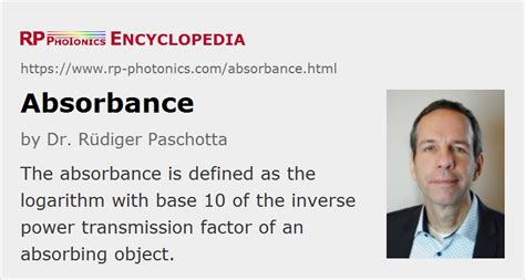 Absorbance Logarithmic Transmittance Coefficient Attenuance